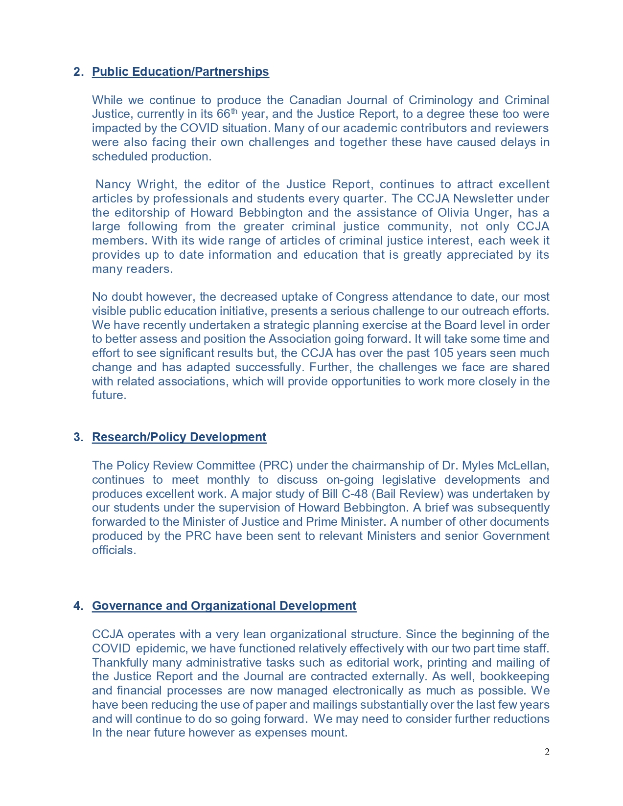 Executive Director’s Annual Report (2023-2024) – CCJA