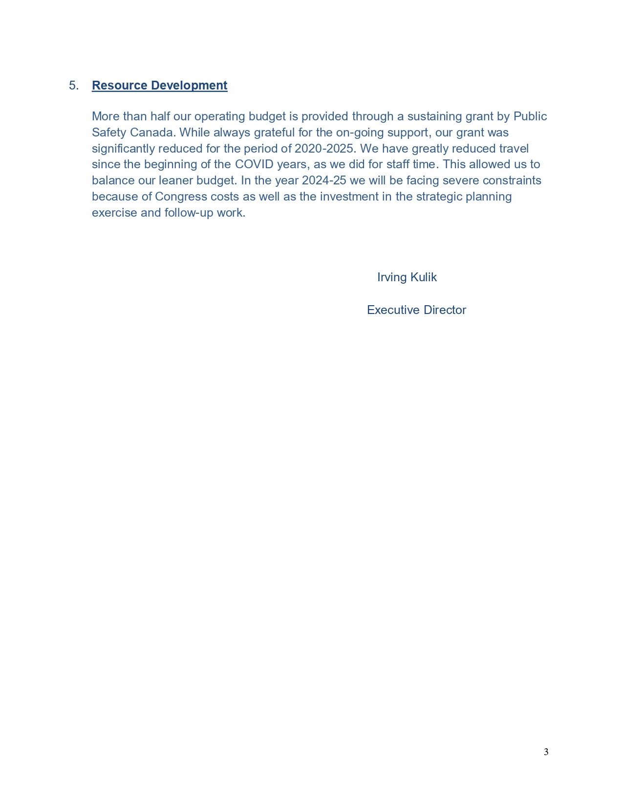 Executive Director’s Annual Report (2023-2024) – CCJA